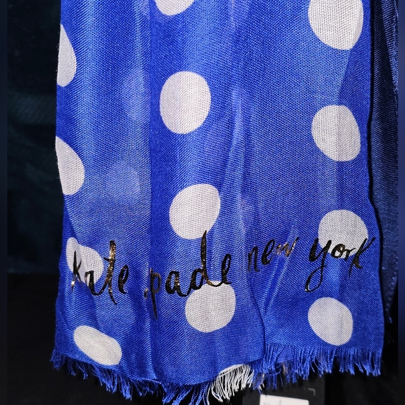 kate spade | Accessories | Kate Spade Vibrant Blue And White Scarf ...